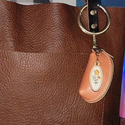 Wax Flower Embroidery Keychain - Etsy