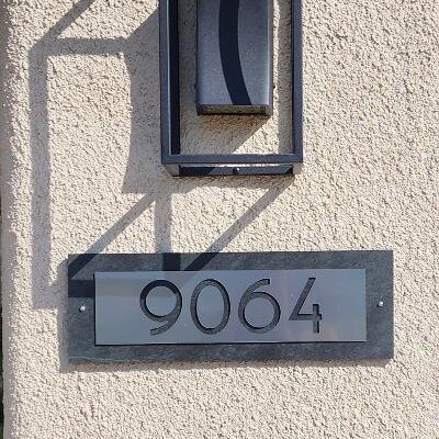 Modern Craftsman Bungalow, Home Address Plaque, House Numbers Sign ...