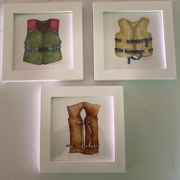 Watercolor Life Jacket Prints - Etsy