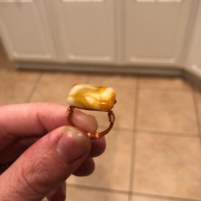 Shell Ring Blue Striped Shell Ring Mother of Pearl Rings. - Etsy