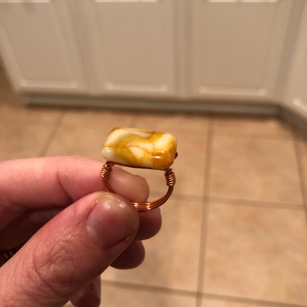 Riverstone Brown Ring Jewelry Rings Size 7.5 Orange Ring Brown Mocca ...