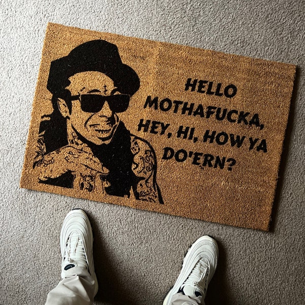 Rap Doormat, Welcome Mat, Funny Doormat, Hello Mothafucka, Hey, Hi, How ...