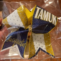 Custom College Cheer Bows Designed in Your Team Colors. Writing on ...