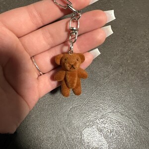 Teddy Bear Key Ring Miniblings Pendant Key Ring Flocked Light Brown - Etsy