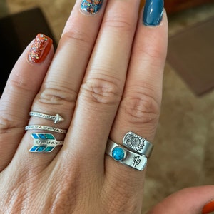 Turquoise Wrap Ring Western Rodeo Steer Cow Skull | Etsy