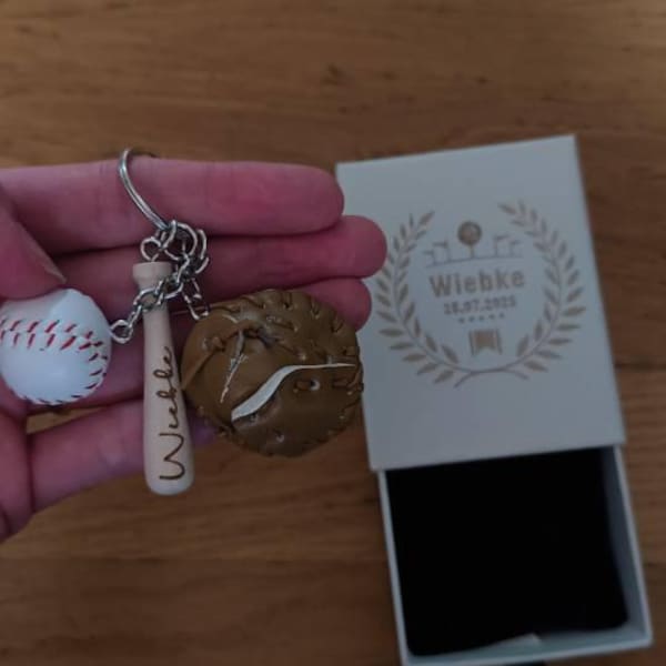 Personalized Leather Baseball Keychain, Groomsmen Mini Baseball ...
