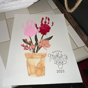 Flower Handprint Craft Art, Mothers Day Activity, for Mom or ...