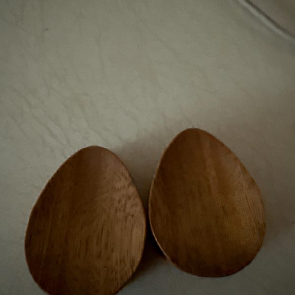 Teardrop Concave Ear Gauges From Brazil Nut - Dropshaped Concave Ear ...