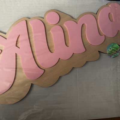 Retro Name Sign, Kids Baby Name Plaque, Custom Nursery Name Sign ...