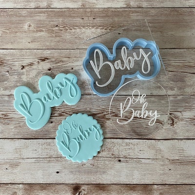 Baby Embosser & Cookie Cutter Combo Acrylic Fondant Stamp, Embosser for ...