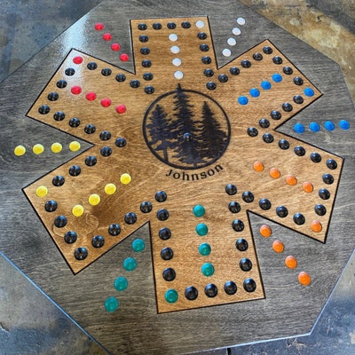 Wooden Carbles Board Game With Dice and Marbles Free - Etsy