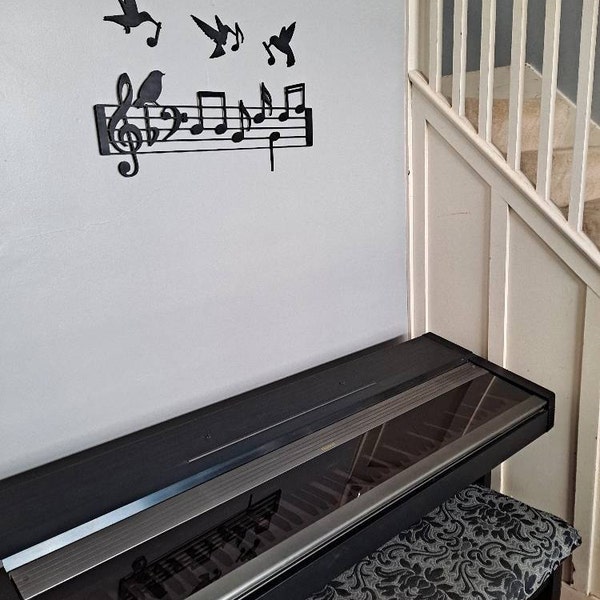 Music Notes Wall Art, Wood Wall Decor, Music Decor, Living Room ...