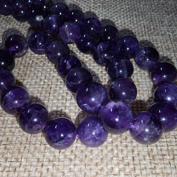 Natural Amethyst Round Beads Healing & Energy Gemstone Loose Beads for ...