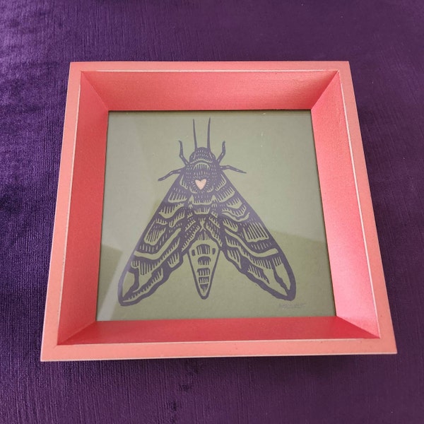 Hawk Moth Block Print - Entomology Sphinx Moth Bugs Insect Nature ...