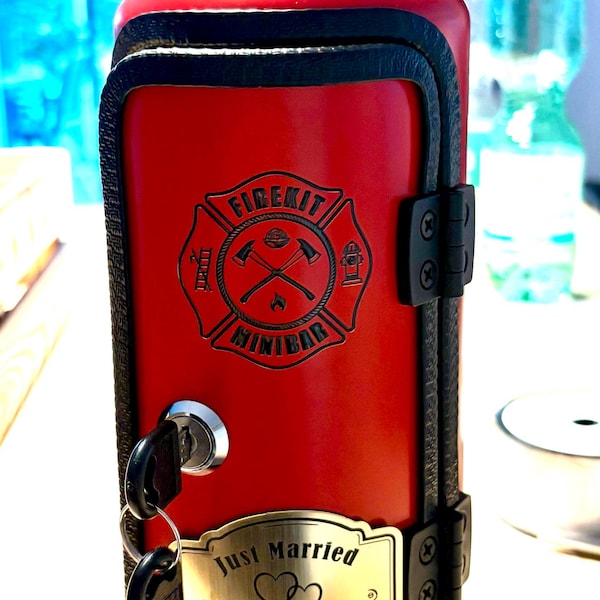 Personalized Fire Extinguisher Small Mini Bar, Gift for Him, Whisky Set ...