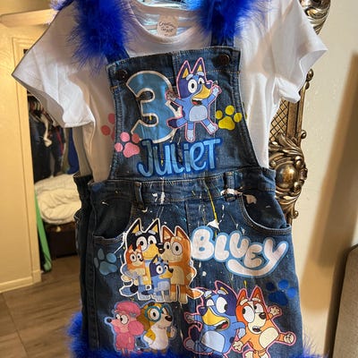 Girls TWO Fast Custom Personalized Character Denim Overalls, Overall ...