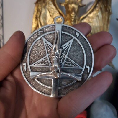 Black Metal Trident Pendant Lucifer Thelema Necklace , Satanic Dark ...