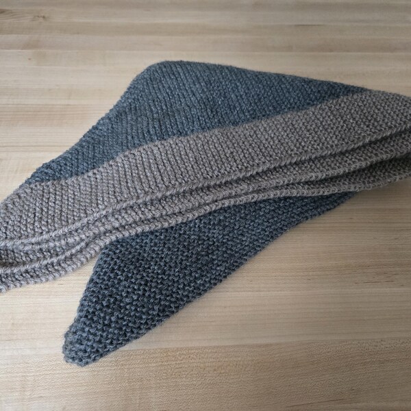 Intarsia Striped Triangular Short Row Shawl Knitting Pattern - Etsy