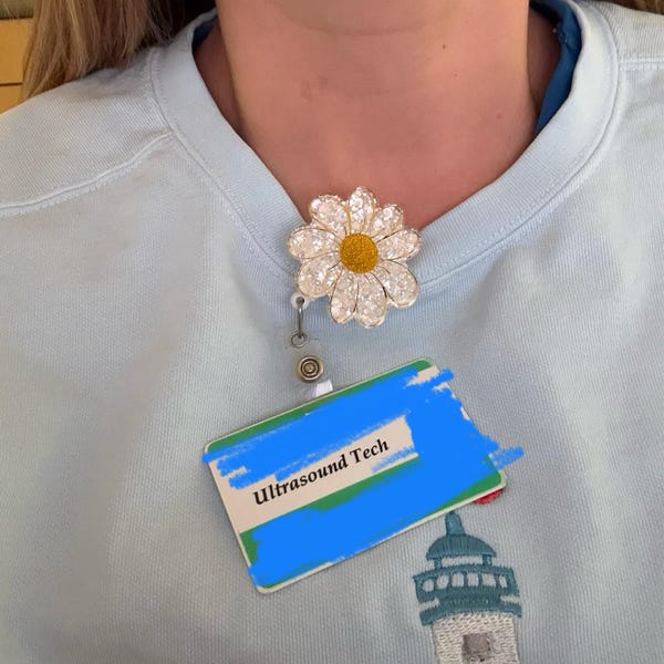 Daisy Badge Reel, Flower ID Holder, Spring Badge Reel, Summer Badge ...