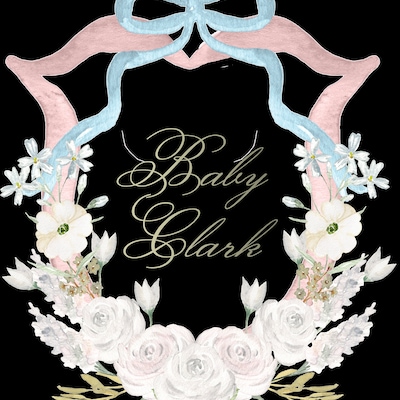 Watercolor Baby Crest Creator. Baby Crest Clipart Bespoke Watercolor ...