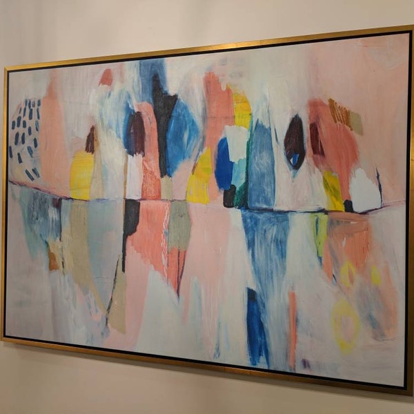 LARGE Print of PAINTING, Giclée Print, Abstract Print, Light Pink, Hot ...