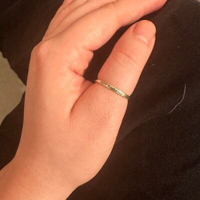 14k GOLD Custom Stacking Rings, Stackable Name Ring, Dainty Name Ring ...