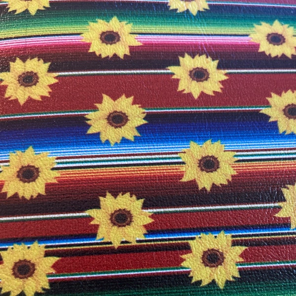 Marine Vinyl Sheet - Serape Sunflower | Faux Leather Sheet | Earring ...