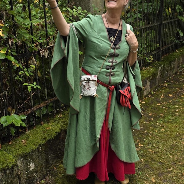 Linen Coat Dress, Medieval Dress, Historical Garment, Dress With Train ...