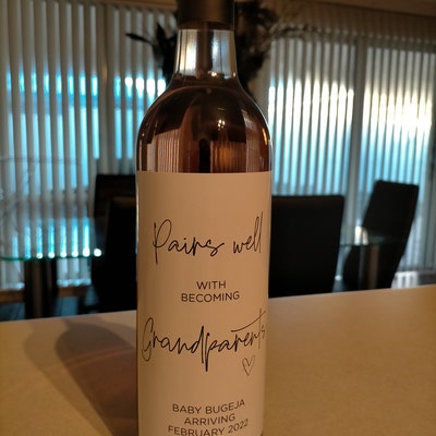 Pregnancy Announcement Wine Label, Pairs Well With Becoming ...