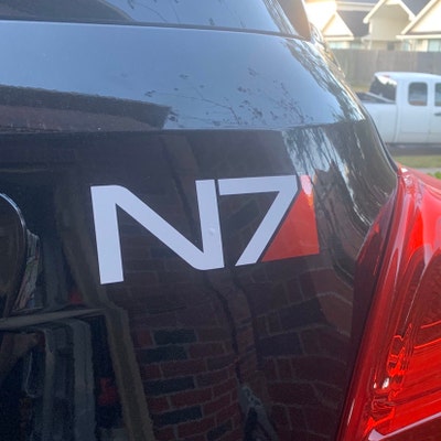 Mass Effect N7 Vinyl Decal With Metallic Red Gaming Logo Gifts for ...