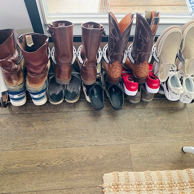 Rustic Horseshoe Boot & Shoe Rack the Heritage Forge - Etsy