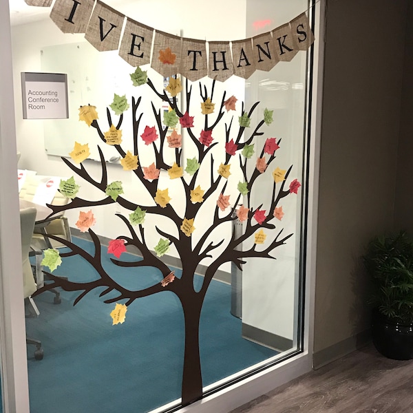 Thankful Tree Leaf Shaped Sticky Notes - Red - Etsy