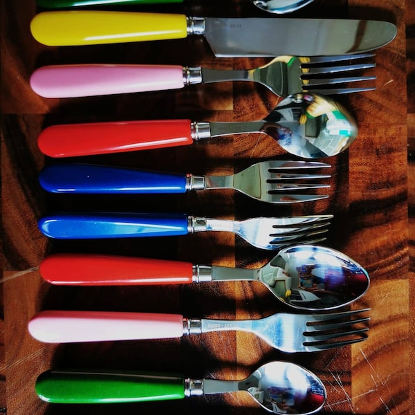 Colourful Vintage Inspired Cutlery Set - Etsy