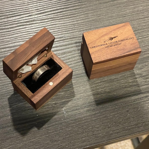 Together Forever Laser Engraved Heart Shaped Wooden Proposal Ring Box ...
