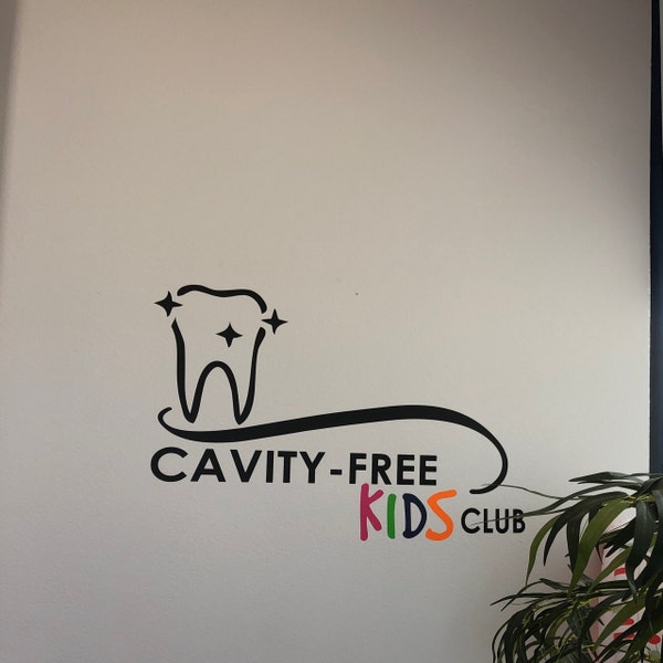 Cavity Free Kids Club Wall Decal, Dentist Office Wall Decor, Childrens ...