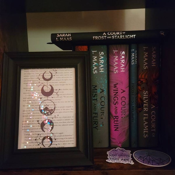 ACOTAR/ACOMAF/ACOWAR Feyre Back Tattoo Moon Phases Book Page Art Print ...