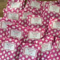 Personalised Wedding Favour Sweet Bags Sticker Birthday Candy Cart ...