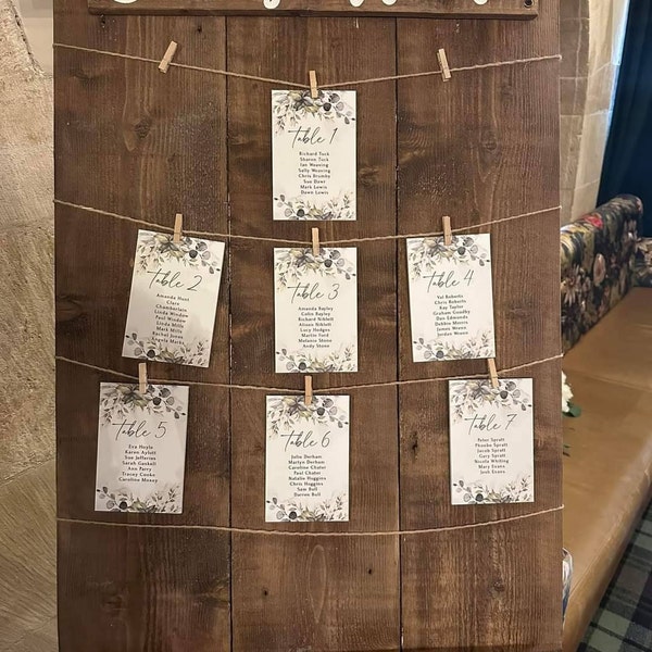 PERSONALISED Wedding Table Plan | Rustic Wooden Table Plan Board ...