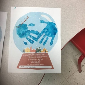Snow Globe Handprint Footprint Craft/ Printable Activity/winter Art ...