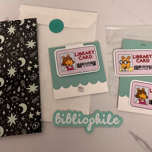 MINI Little Sister Library Card Book Club Sticker L Bookworm Sticker ...