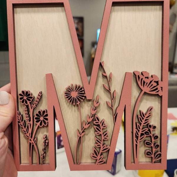 Wildflower Letter, Flower Initial, Floral Nursery Decor, Boho Decor ...