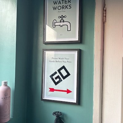 Collection of Monopoly Inspired Bathroom Prints A4 - Etsy UK