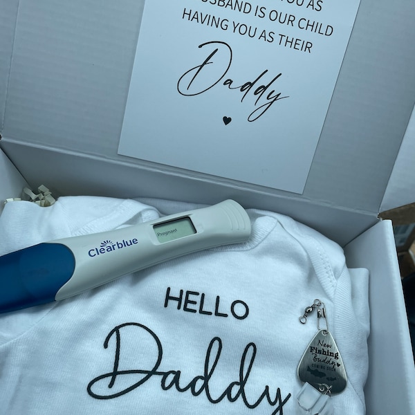 Pregnancy Reveal to Husband, Hello Daddy Pregnancy Announcement Box for ...