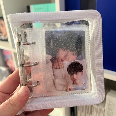 Mini Zippered Glitter Kpop Photocard Binder, Kpop Collect Book, Korean ...