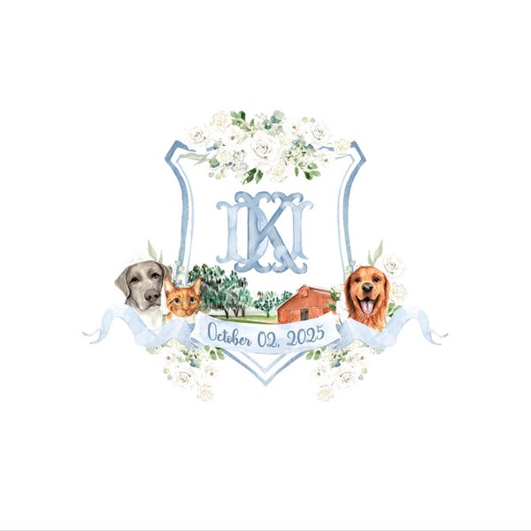 Custom Wedding Monogram Logo, Wedding Monogram, Watercolor Monogram ...
