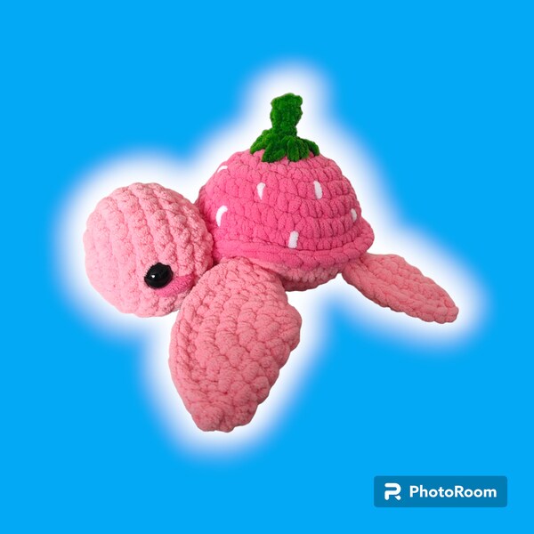 Crochet Mini Strawberry Turtle Pattern PDF Download Beginner Friendly ...