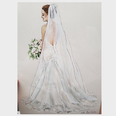 Wedding Painting From Photos, Wedding Artist, Wedding Gift, Bridal ...