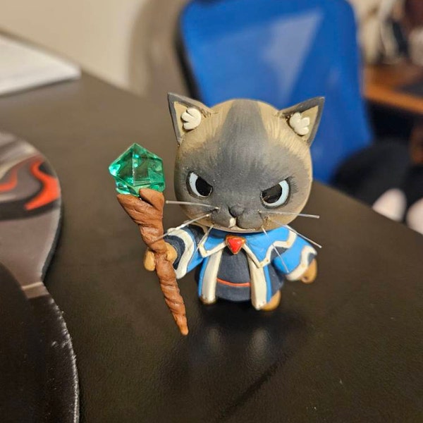 Handmade Bunny Wizard, Polymer Clay Rabbit, Handcrafted Art Toy, Cute ...