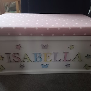 Personalised Toy Box, Cushion Top, Named Box - Etsy UK