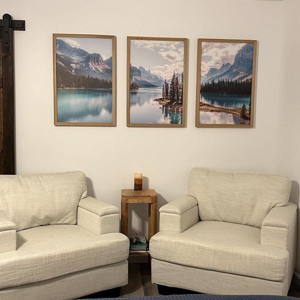 Printable Nature Set of 3 Prints, Canada Mountain Lake 3 Pieces Large ...